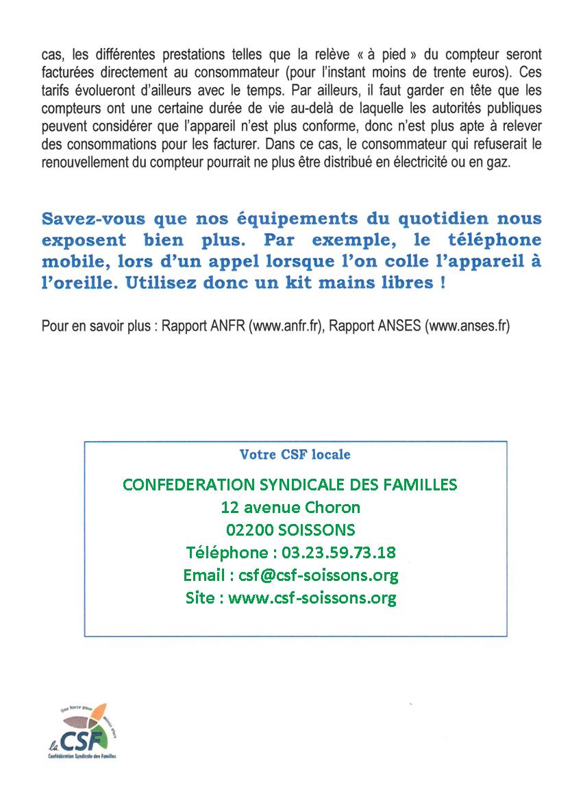 Informations aux consommateurs – CSF de Soissons